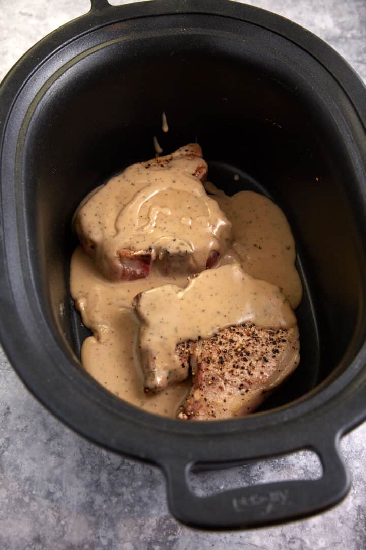 Slow Cooker Ranch Pork Chops with Gravy - Butter & Baggage