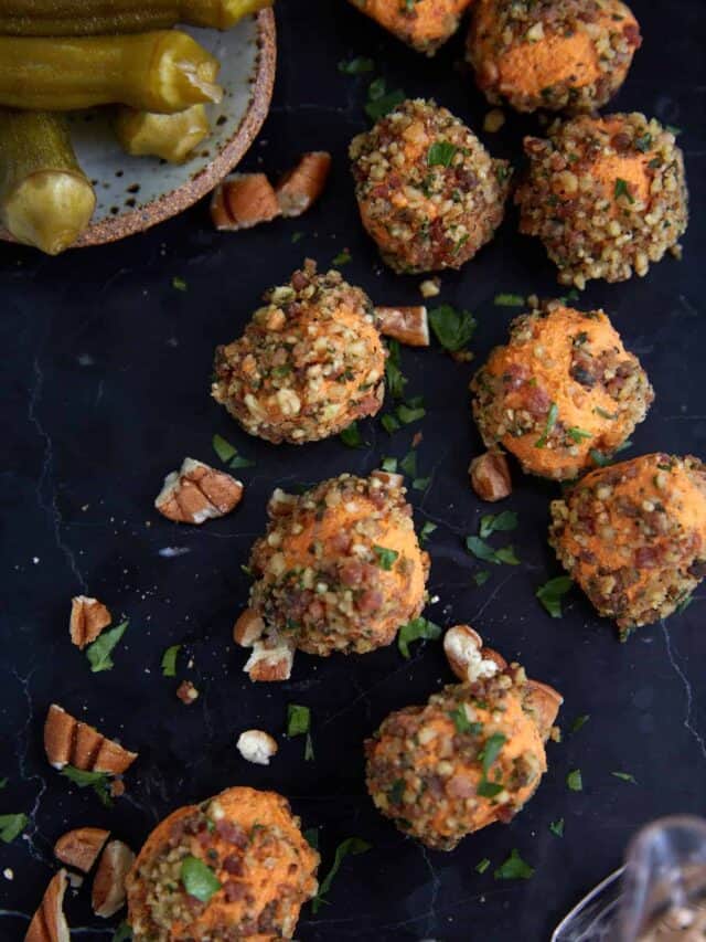 Mini Cream Cheese Balls Rolled in Bacon - Butter & Baggage