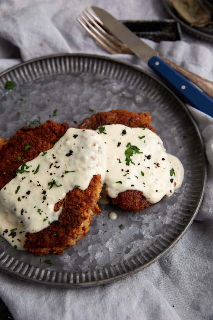Southern Chicken Fried Steak with White Gravy - Butter & Baggage