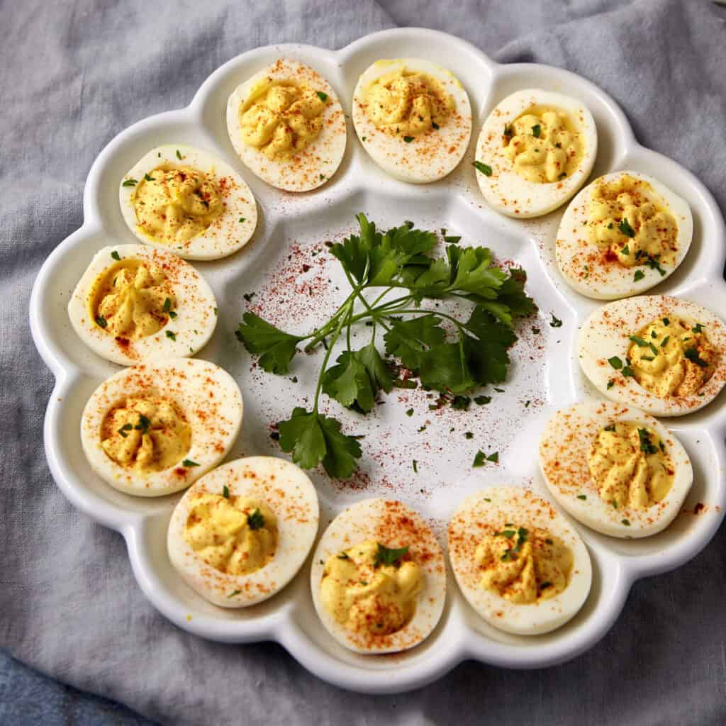Classic Deviled Eggs- Just 4 Ingredients - Butter & Baggage