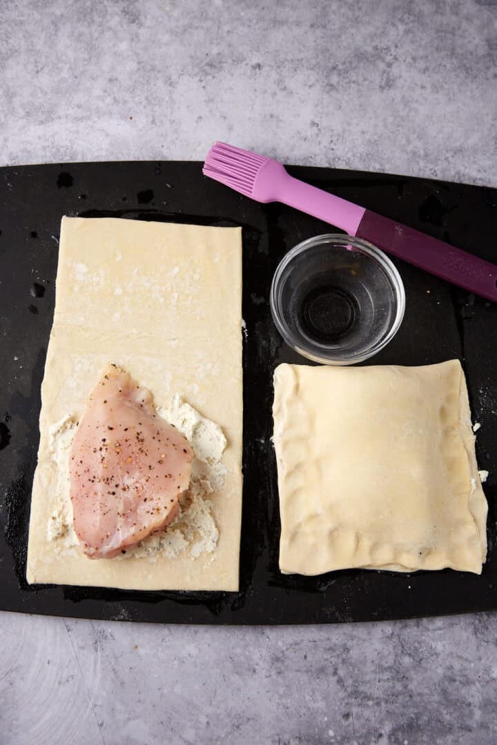 Chicken in Puff Pastry with Mustard Cream Sauce - Butter & Baggage