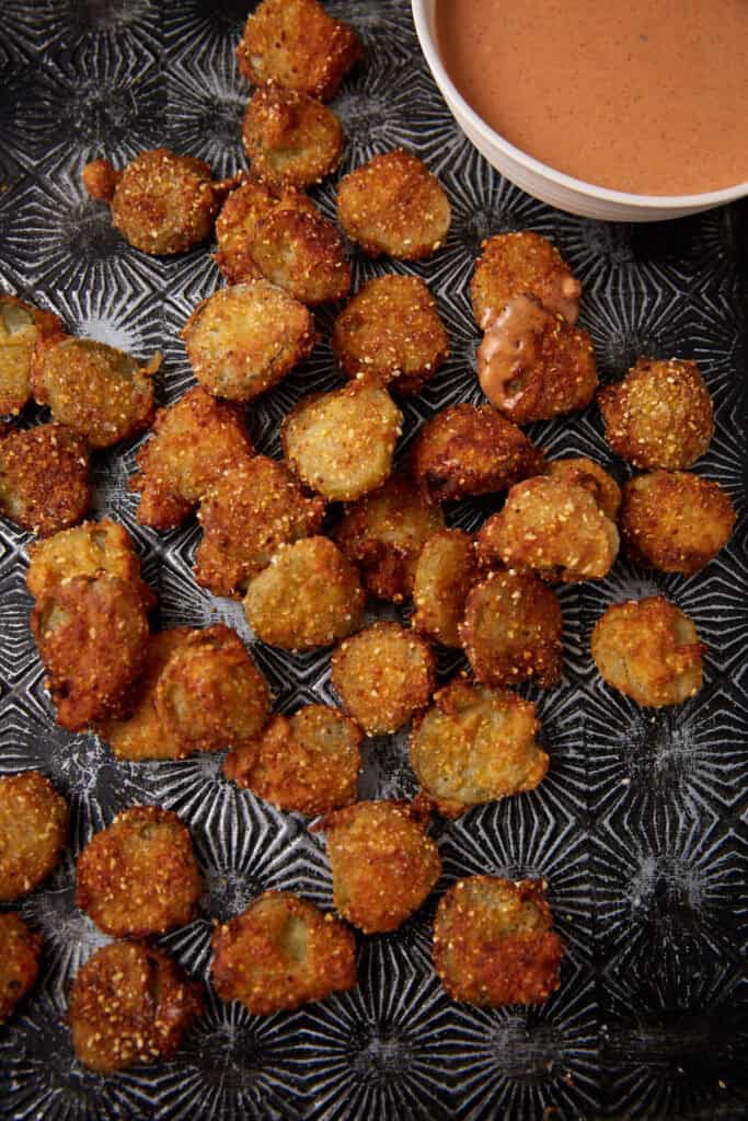 Crispy Fried Pickles Recipe with Comeback Sauce - Butter & Baggage
