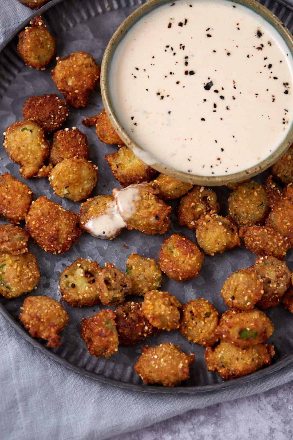 Crispy Cornmeal Coated Southern Fried Okra - Butter & Baggage