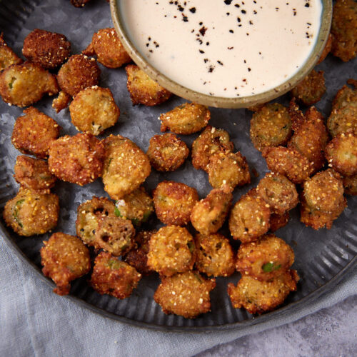 Crispy Cornmeal Coated Southern Fried Okra - Butter & Baggage