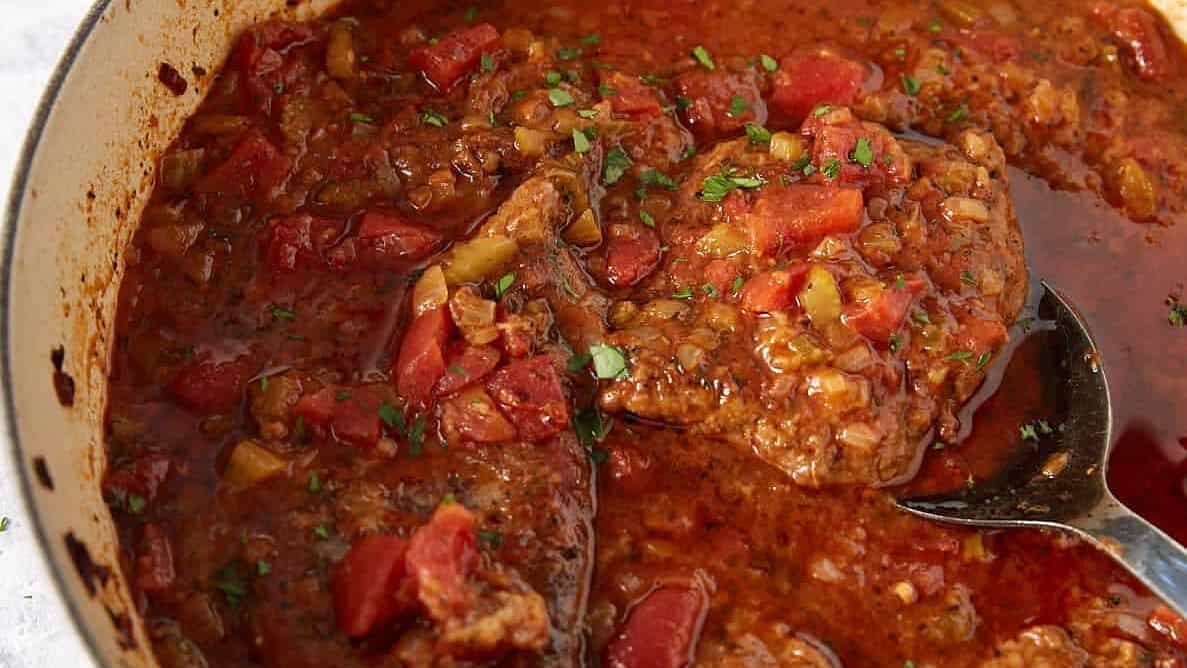 Old Fashioned Swiss Steak with Tomato Gravy - Butter & Baggage